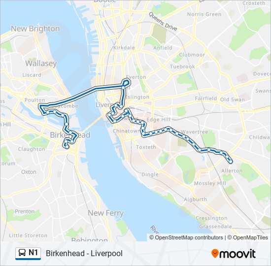 n1 Route: Schedules, Stops & Maps - Allerton (Updated)