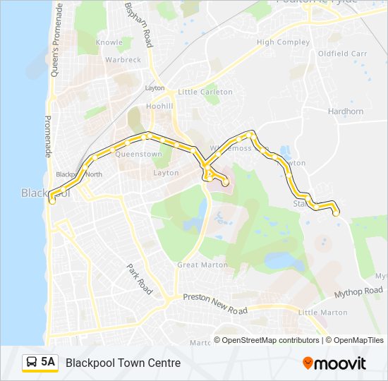 5a Route: Schedules, Stops & Maps - Blackpool Town Centre (Updated)
