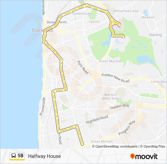 5B Route: Schedules, Stops & Maps - Halfway House (Updated)