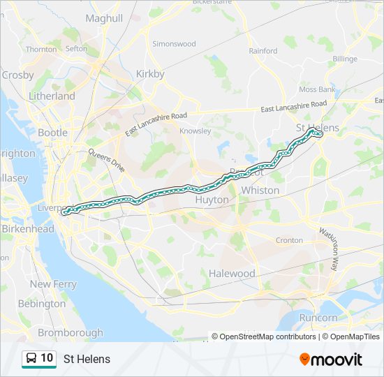 10 Route: Schedules, Stops & Maps - St Helens (Updated)