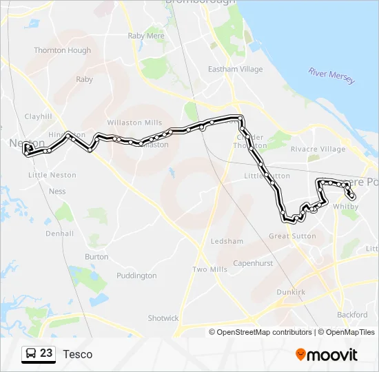 23 Route: Schedules, Stops & Maps - Tesco (Updated)