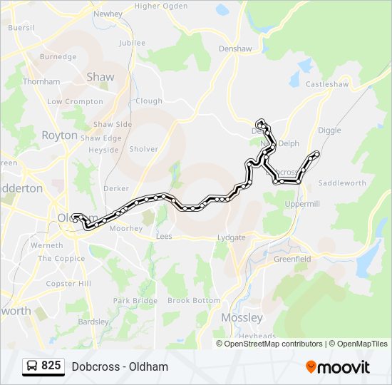 825 Route: Schedules, Stops & Maps - Oldham (Updated)