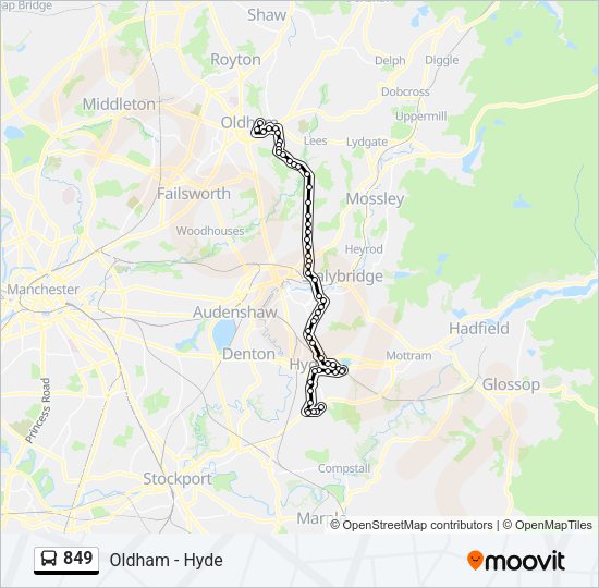 849 Route: Schedules, Stops & Maps - Oldham Mumps (Updated)