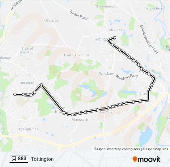 883 Route: Schedules, Stops & Maps - Tottington (Updated)