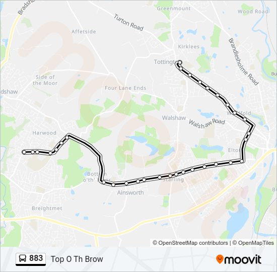 883 Route: Schedules, Stops & Maps - Top O Th Brow (Updated)