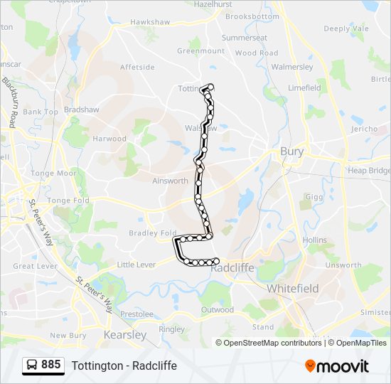 885 Route: Schedules, Stops & Maps - Radcliffe (Updated)