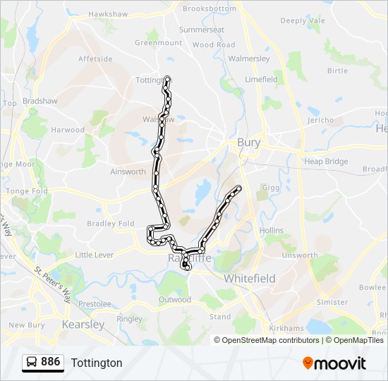 886 Route: Schedules, Stops & Maps - Tottington (Updated)