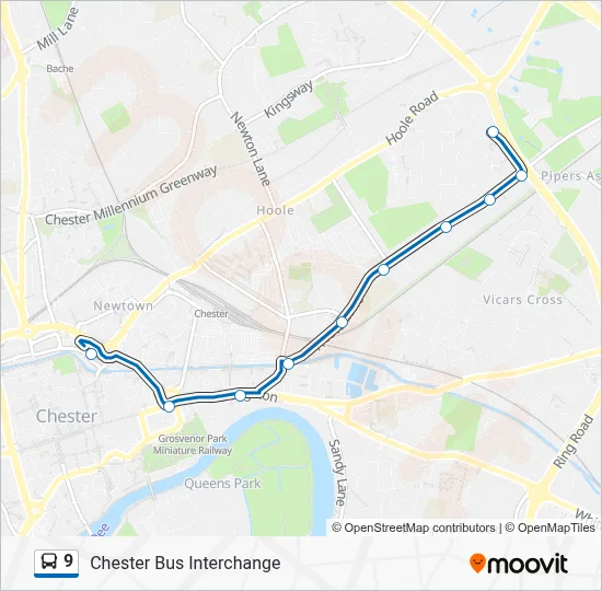 9 Route: Schedules, Stops & Maps - Chester Bus Interchange (Updated)