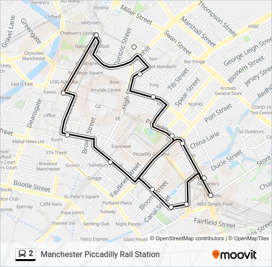 2 Route: Schedules, Stops & Maps - Manchester Piccadilly Rail Station ...