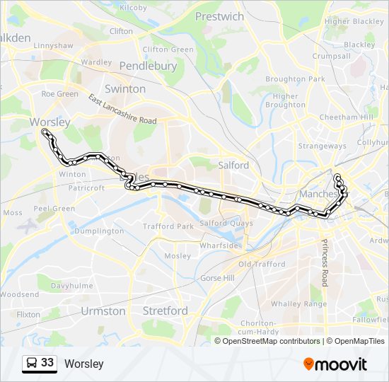 33 Route: Schedules, Stops & Maps - Worsley (Updated)