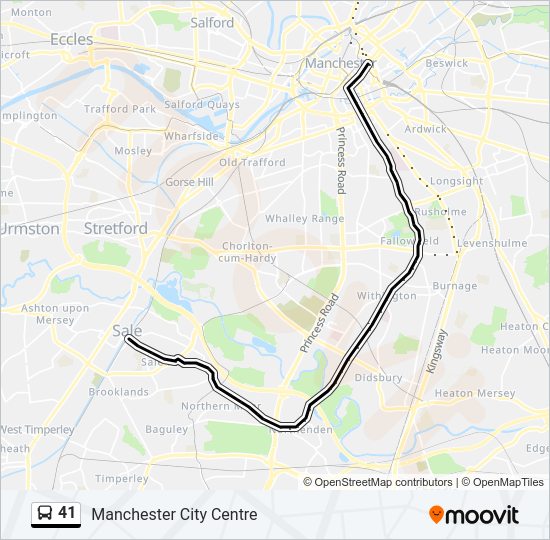 41 Route: Schedules, Stops & Maps - Manchester City Centre (Updated)