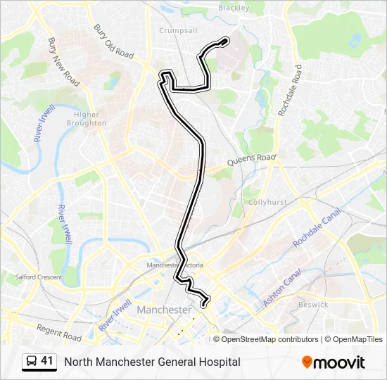 41 Route: Schedules, Stops & Maps - North Manchester General Hospital ...