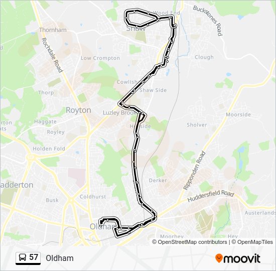 57 Route: Schedules, Stops & Maps - Oldham Bus Station (Updated)