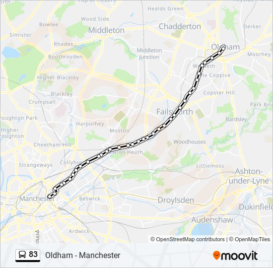 83 Route Schedules Stops Maps Oldham Updated 