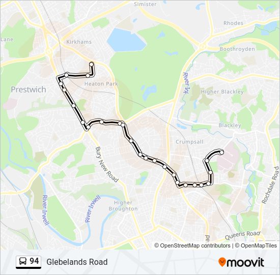 94 Route: Schedules, Stops & Maps - Glebelands Road (Updated)