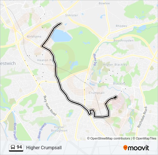 94 Route: Schedules, Stops & Maps - Higher Crumpsall (Updated)