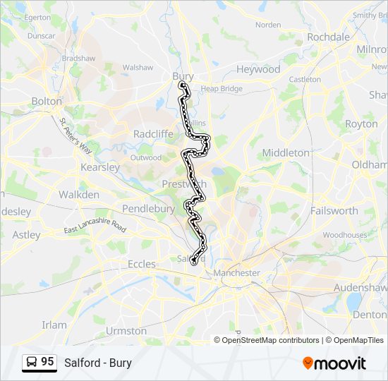 95 Route: Schedules, Stops & Maps - Bury Interchange (Updated)