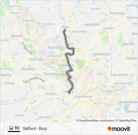 95 Route: Schedules, Stops & Maps - Bury Interchange (Updated)