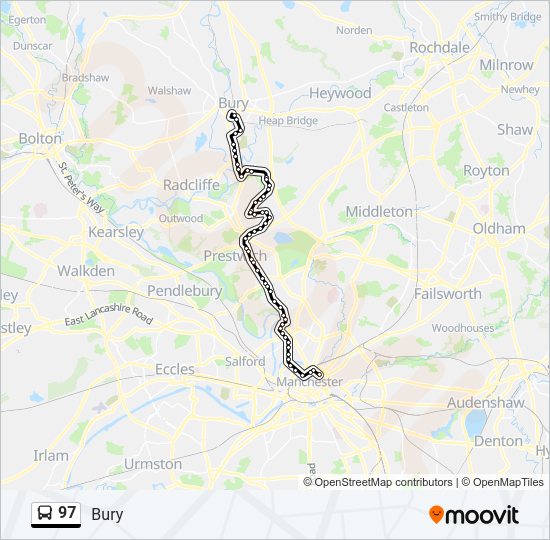 97 Route: Schedules, Stops & Maps - Bury (Updated)