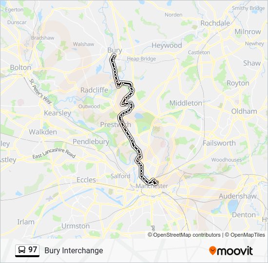 97 Route: Schedules, Stops & Maps - Bury Interchange (Updated)