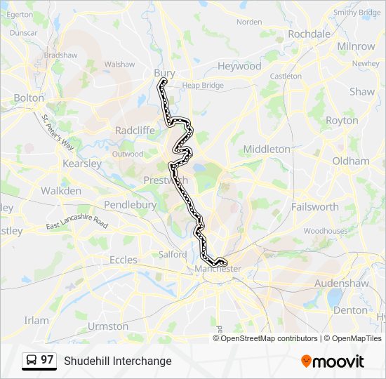 97 Route: Schedules, Stops & Maps - Shudehill Interchange (Updated)