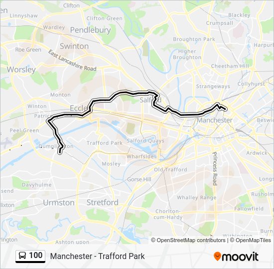 100 Route: Schedules, Stops & Maps - Shudehill Interchange (Updated)