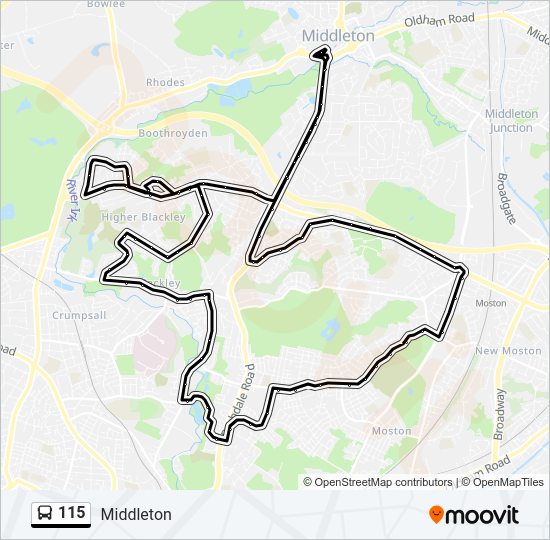 115 Route: Schedules, Stops & Maps - Harpurhey (Updated)