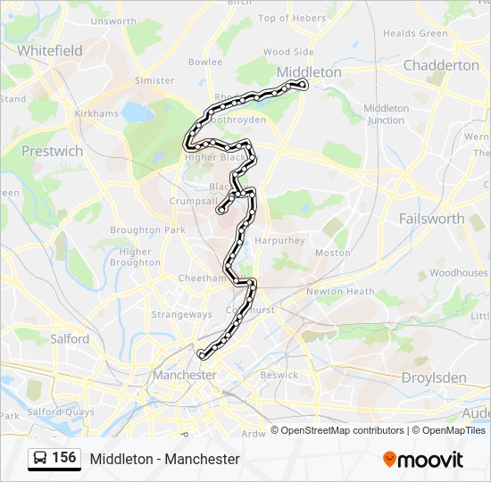156 Route: Schedules, Stops & Maps - Shudehill Interchange (Updated)