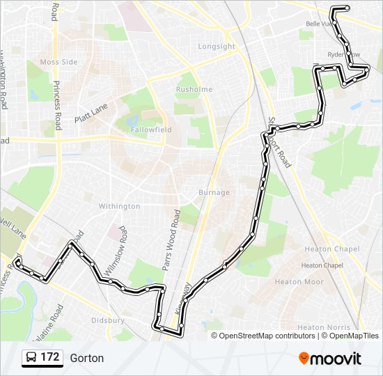172 Route: Schedules, Stops & Maps - Gorton (Updated)