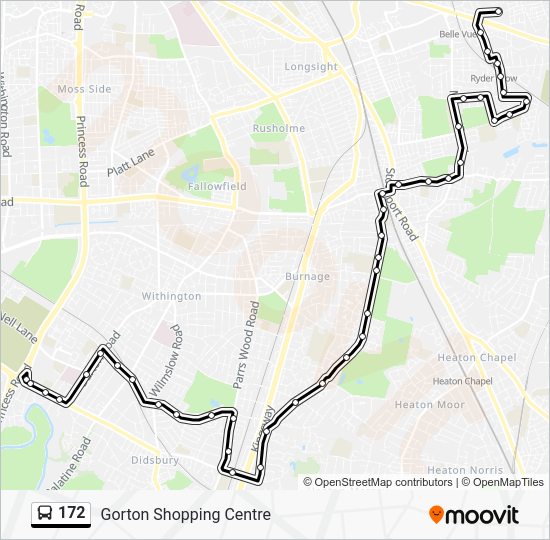 172 Route: Schedules, Stops & Maps - Gorton Shopping Centre (Updated)