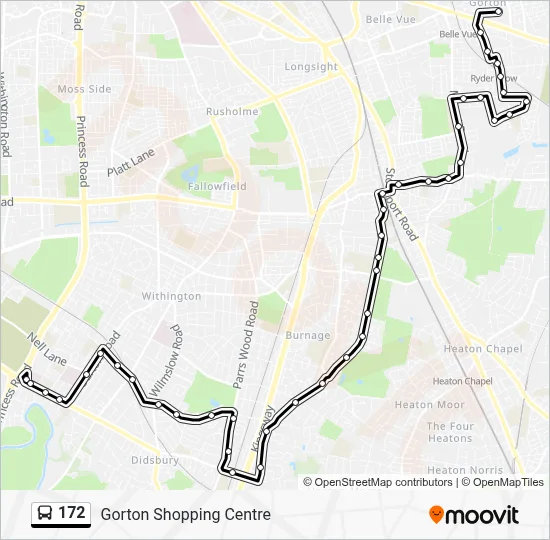172 Route: Schedules, Stops & Maps - Gorton Shopping Centre (Updated)