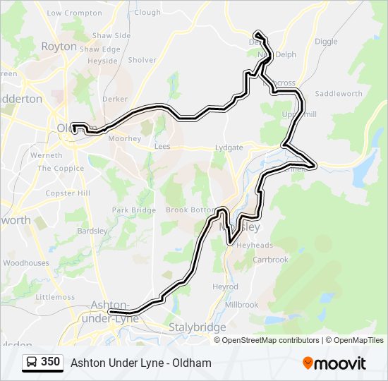 350 Route: Schedules, Stops & Maps - Ashton-Under-Lyne (Updated)