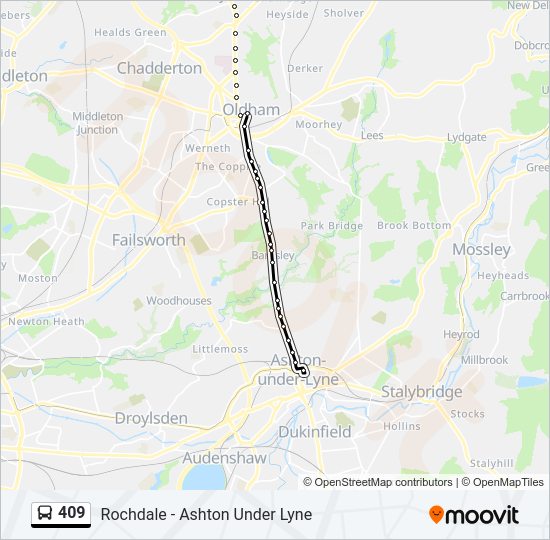 409 Route: Schedules, Stops & Maps - Oldham (Updated)