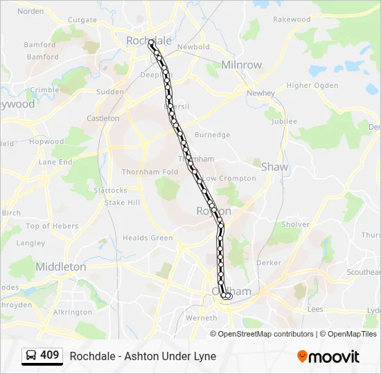 409 Route: Schedules, Stops & Maps - Oldham Bus Station (Updated)