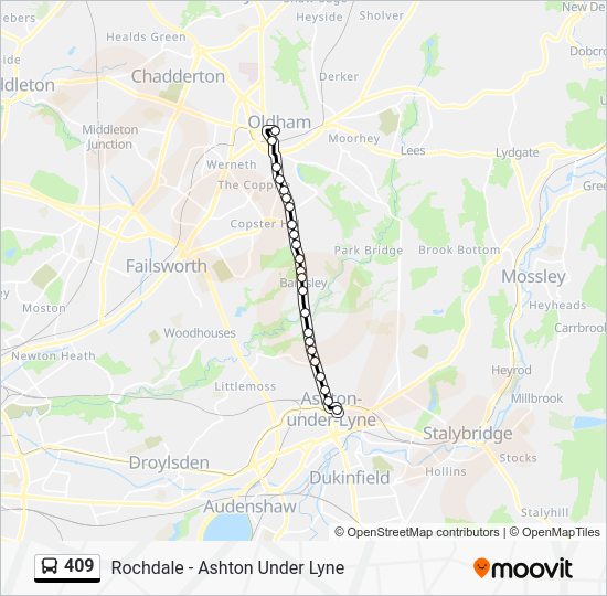 409 Route: Schedules, Stops & Maps - Oldham Bus Station (Updated)