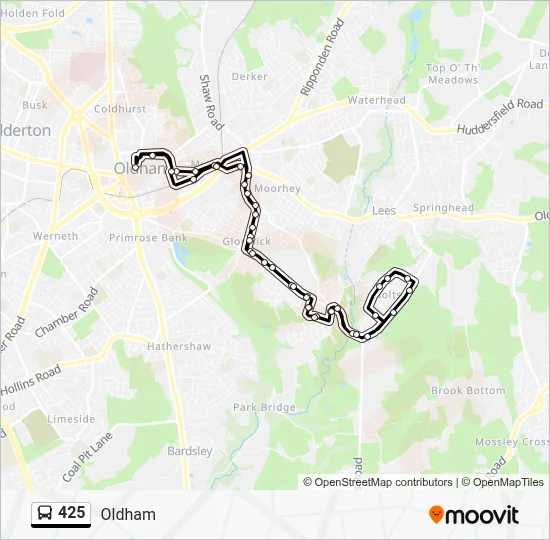 425 Route: Schedules, Stops & Maps - Oldham Bus Station (Updated)