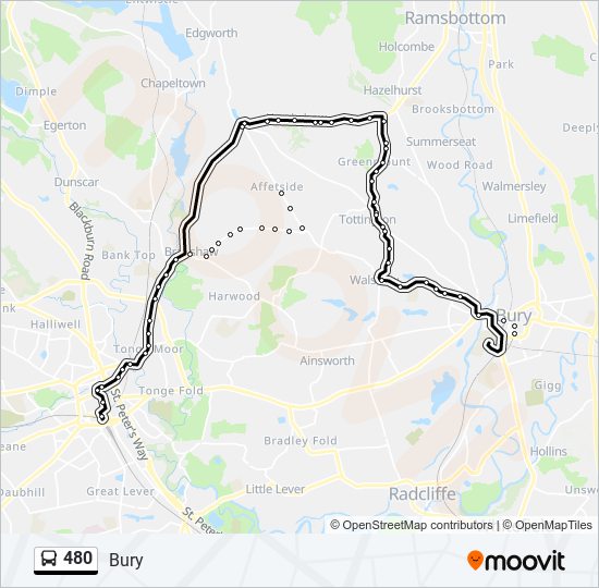 480 Route: Schedules, Stops & Maps - Bury (Updated)