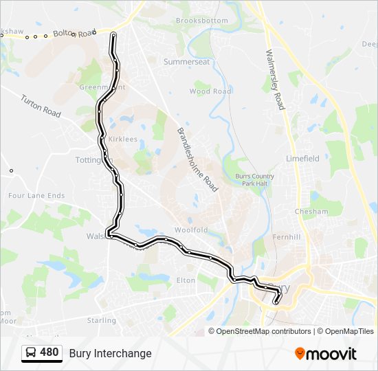 480 Route: Schedules, Stops & Maps - Bury Interchange (Updated)