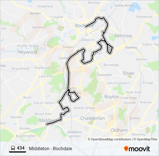 434 Route: Schedules, Stops & Maps - Rochdale (Updated)