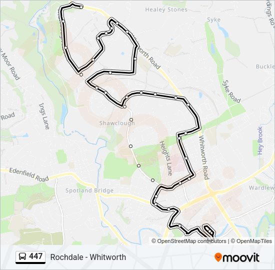447 Route: Schedules, Stops & Maps - Rochdale Interchange (Updated)