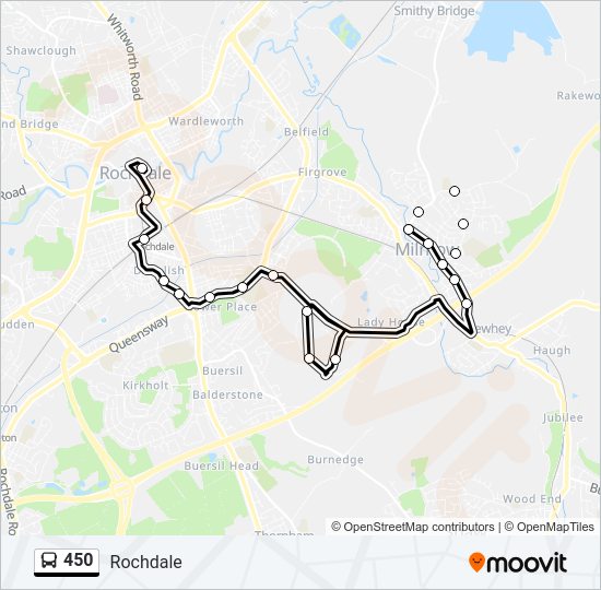 450 Route: Schedules, Stops & Maps - Milnrow (Updated)