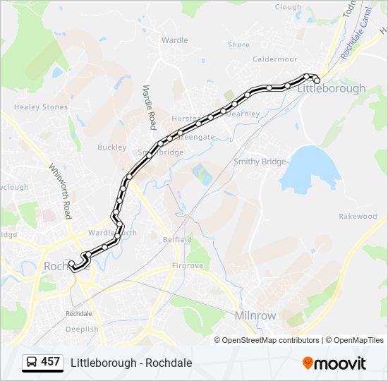 457 Route: Schedules, Stops & Maps - Littleborough (Updated)