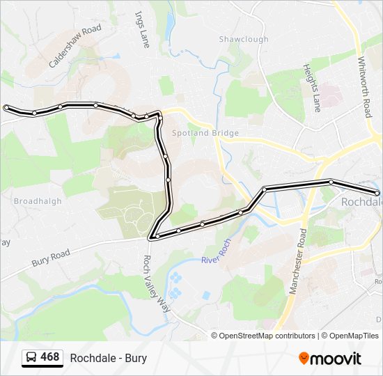 468 Route: Schedules, Stops & Maps - Rochdale Interchange (Updated)