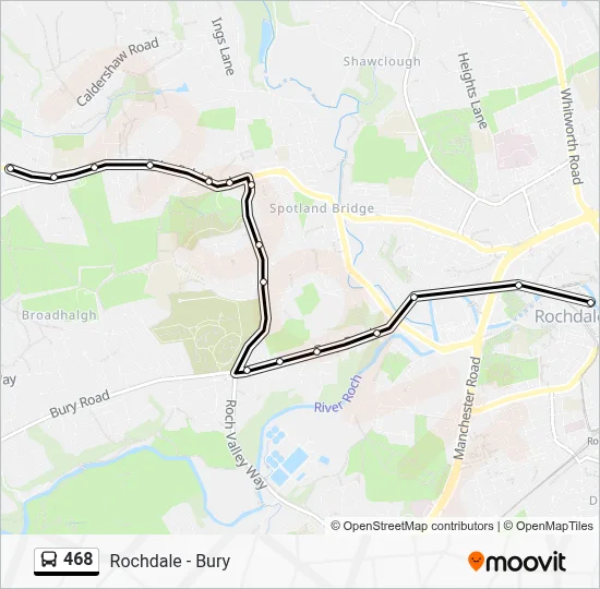 468 Route: Schedules, Stops & Maps - Rochdale Interchange (Updated)