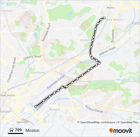 709 Route: Schedules, Stops & Maps - Moston (Updated)