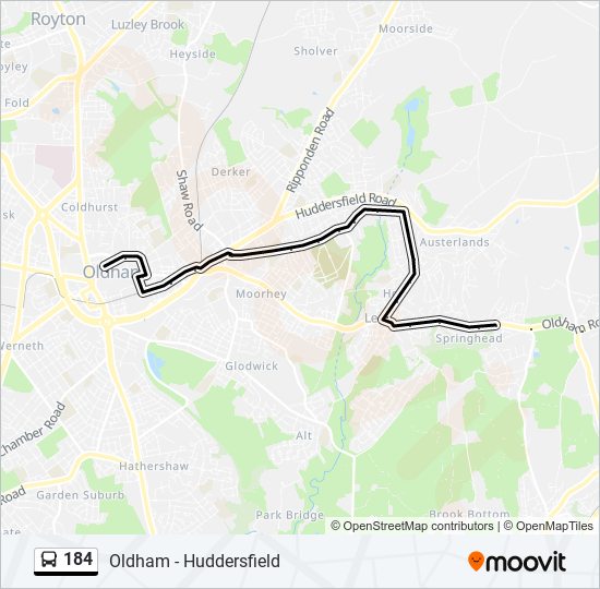 184 Route: Schedules, Stops & Maps - Oldham (Updated)