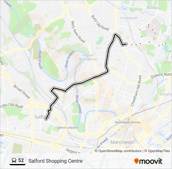 52 Route: Schedules, Stops & Maps - Salford Shopping Centre (Updated)
