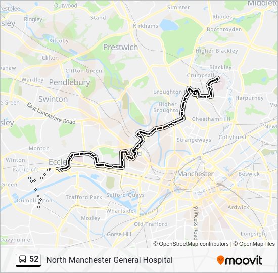 52 Route: Schedules, Stops & Maps - North Manchester General Hospital ...