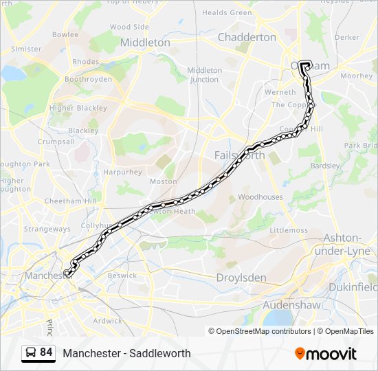 84 Route: Schedules, Stops & Maps - Oldham Bus Station (Updated)
