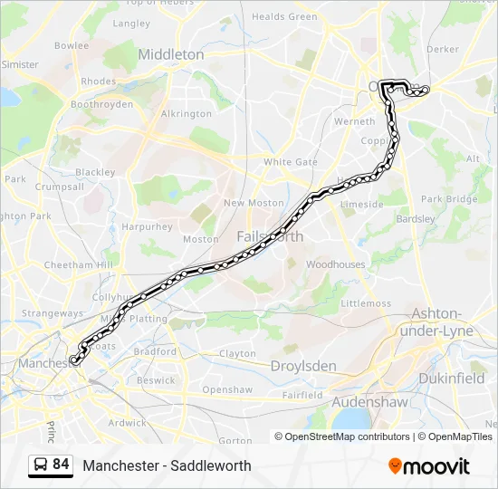 84 Route: Schedules, Stops & Maps - Oldham Mumps Interchange (Updated)